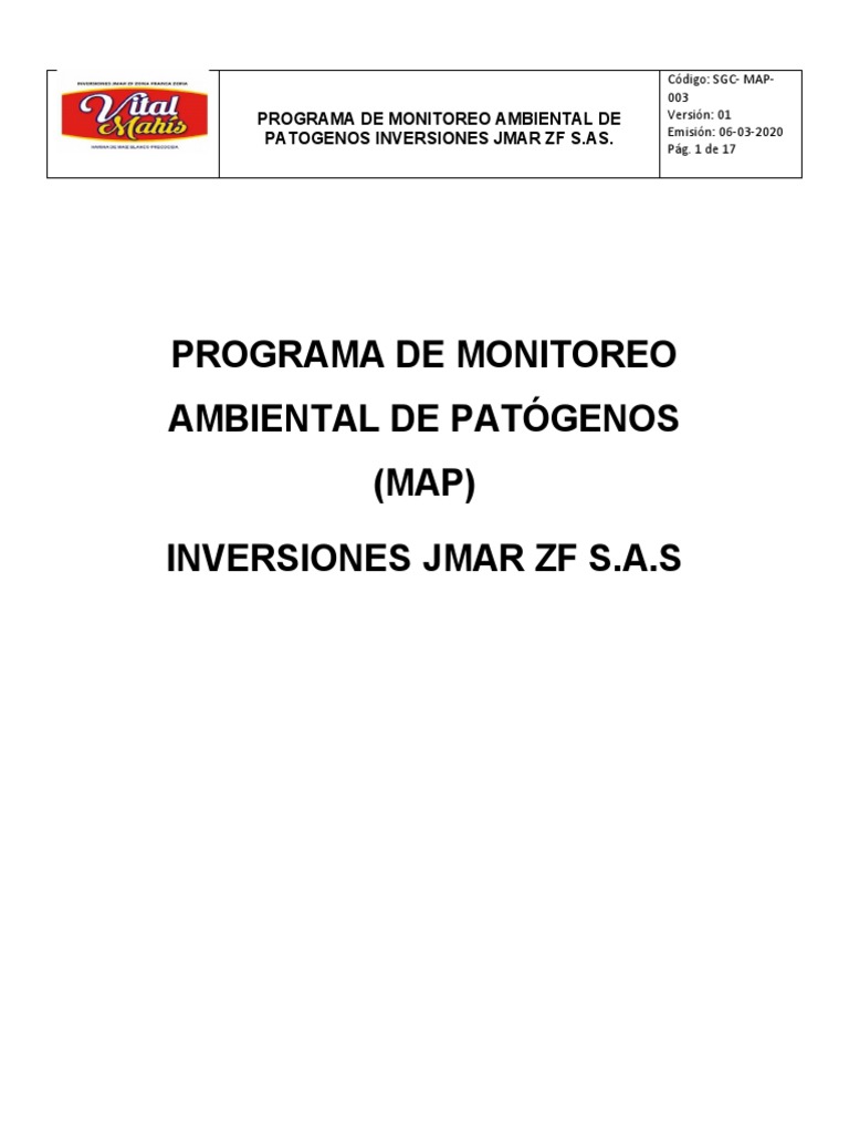 Monitoreo Ambiental de Patógenos | PDF | Contaminación | Alimentos