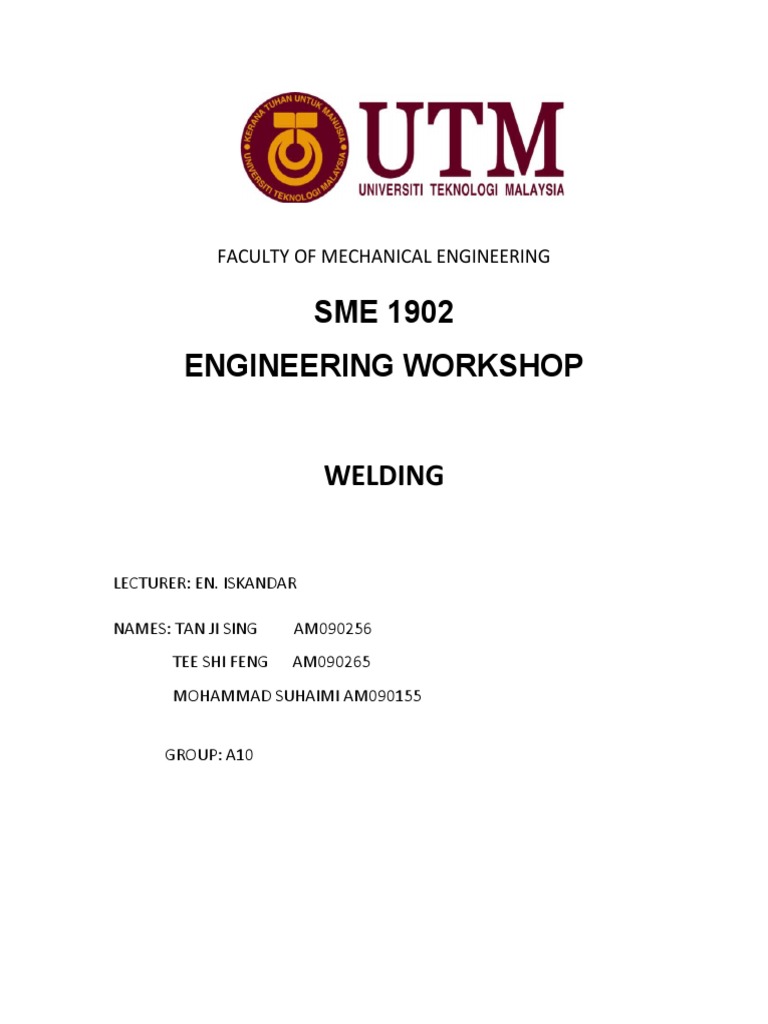 SME 1902 Engineering Workshop: Faculty of Mechanical Engineering | PDF ...