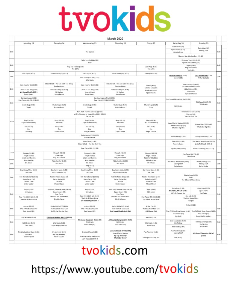 TVOkids Schedule | PDF