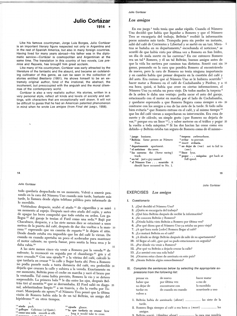 Cortázar Los Amigos Pdf