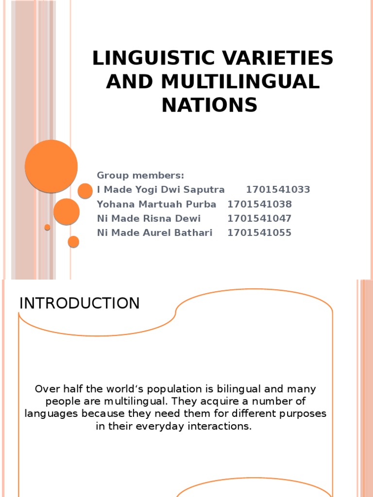 Linguistic Varieties and Multilingual Nations | Download Free PDF ...