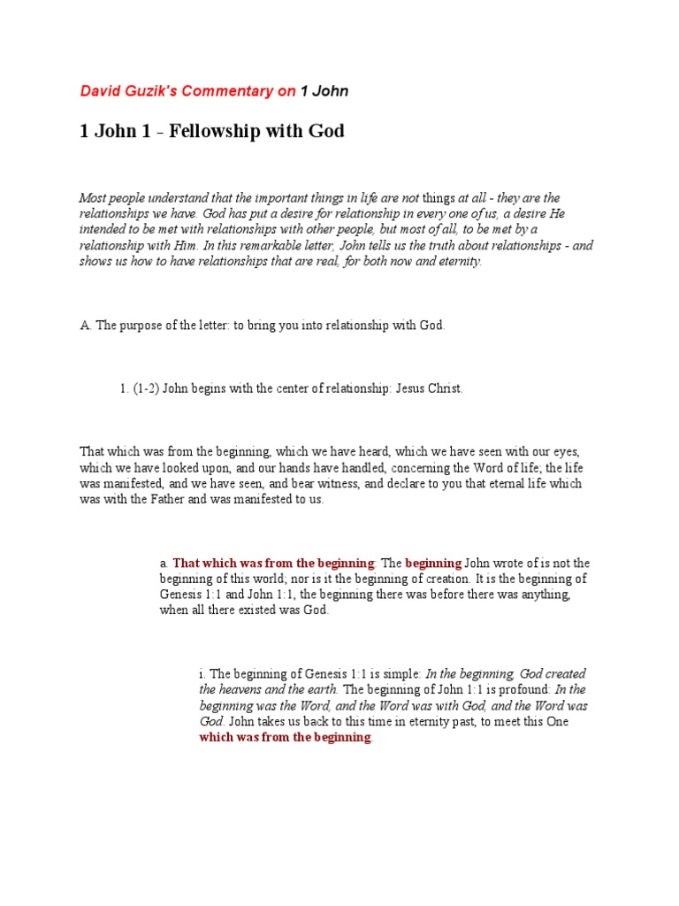 1 John PDF | PDF | God The Father | Confession (Religion)