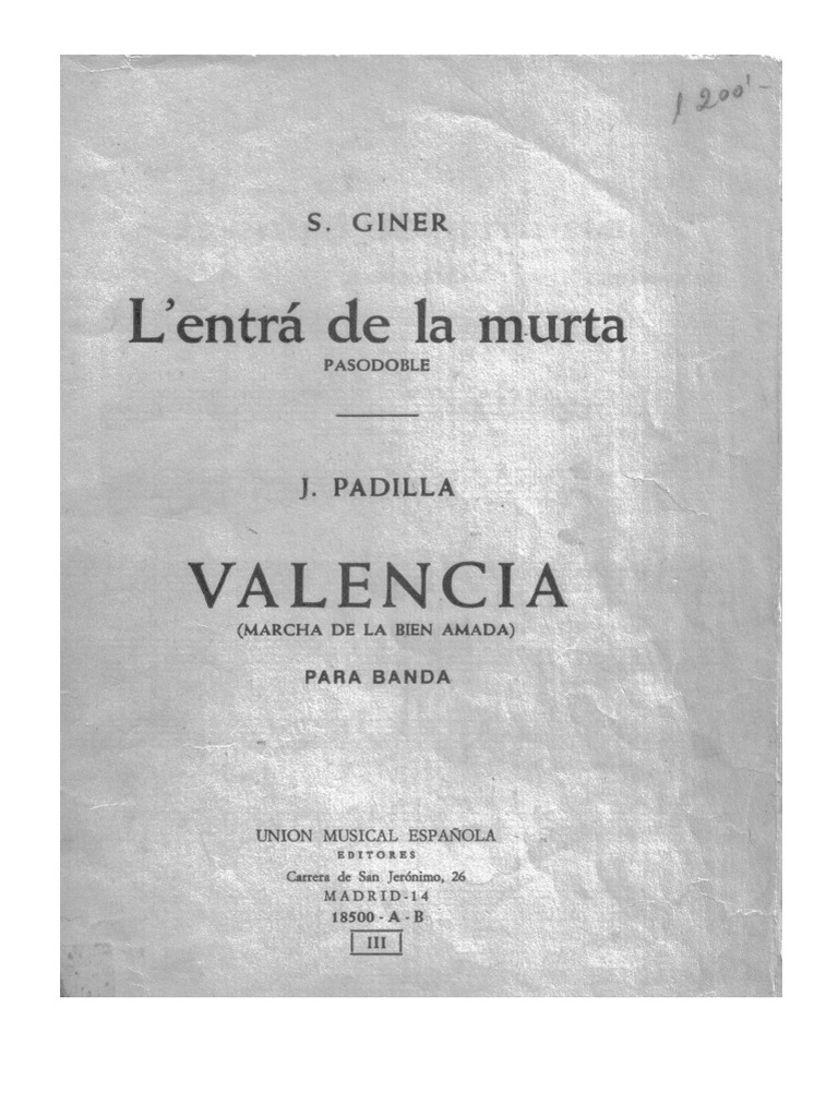 Valencia Pasodoble PDF | PDF