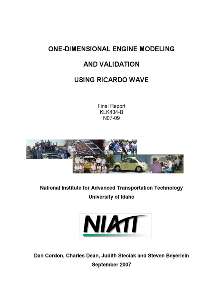 One-Dimensional Engine Modeling and Vali PDF | PDF | Engines | Simulation