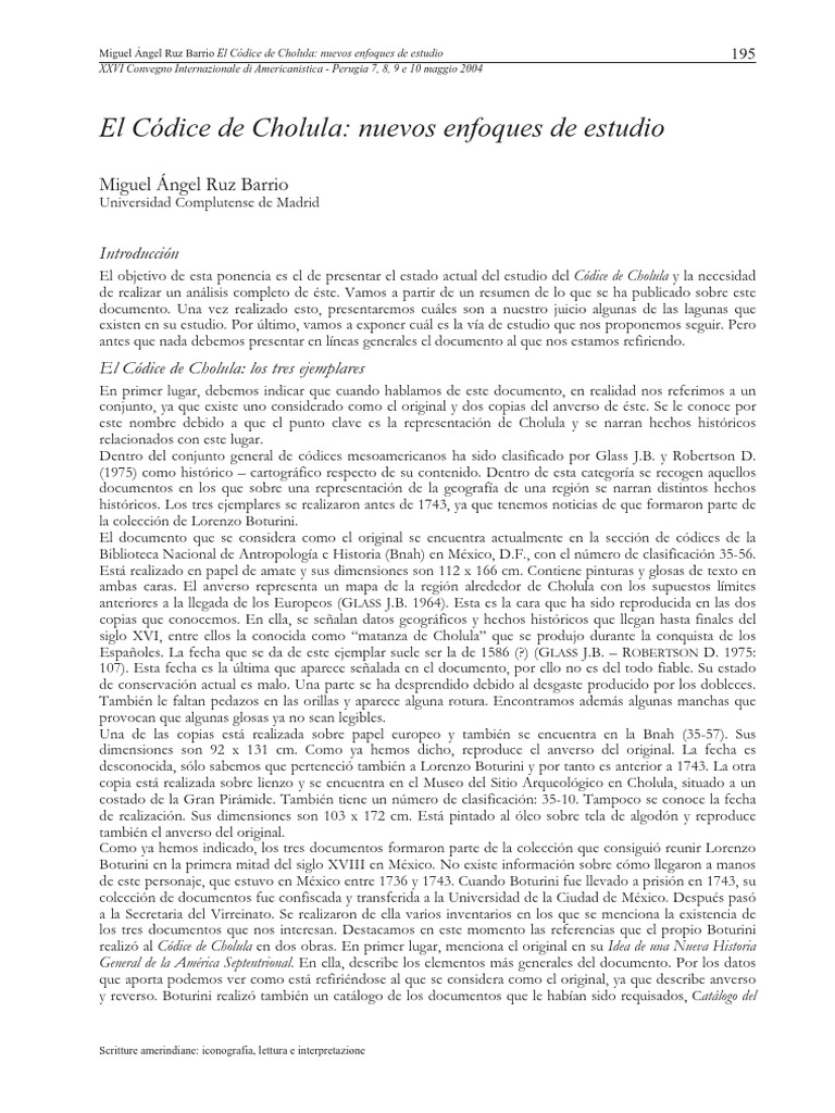 Análisis del Códice de Cholula | PDF | Códice | Mesoamérica