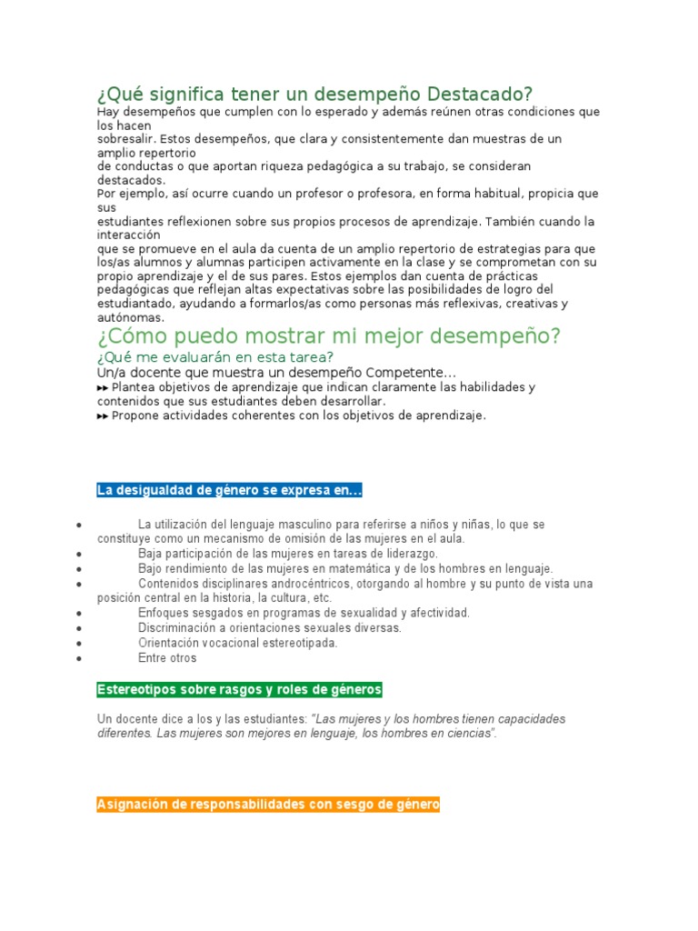 Desempeño Docente Destacado | PDF | Maestros | Estereotipos