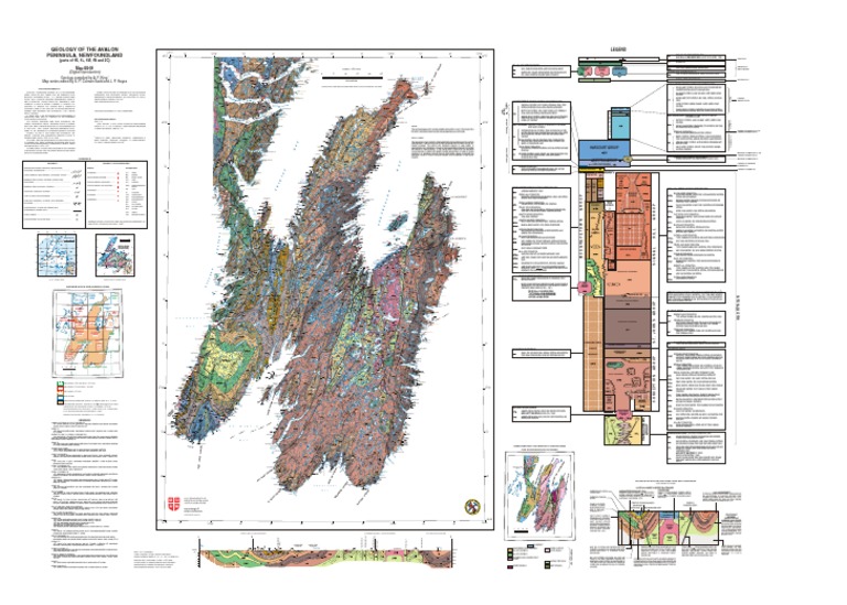Geological Map of Avalon Penisula PDF | PDF | Geology | Petrology