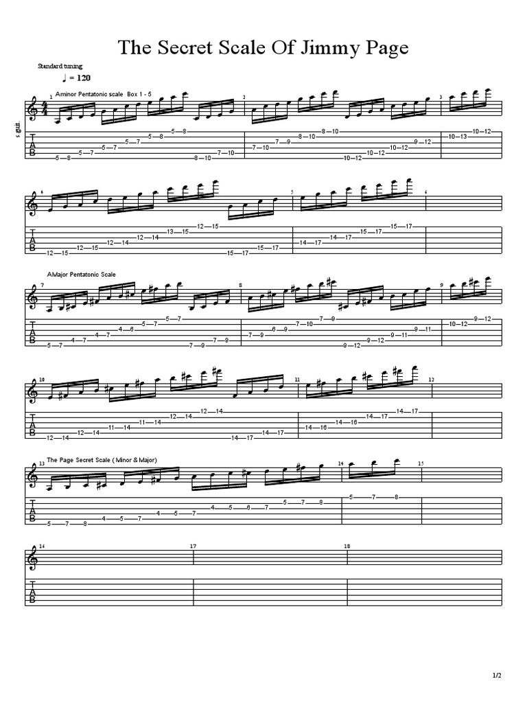 Jimmy Page's Secret Scale Explained | PDF | Music Theory | Elements Of ...