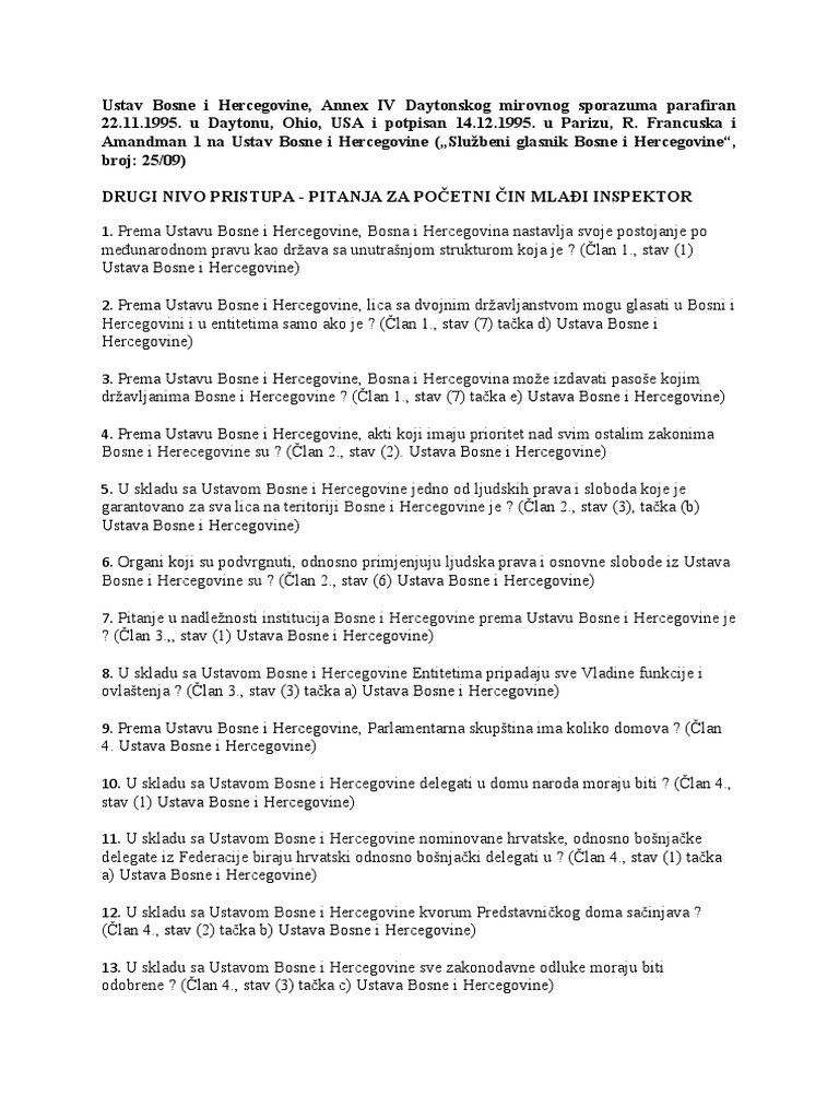 Ustav BiH PDF | PDF