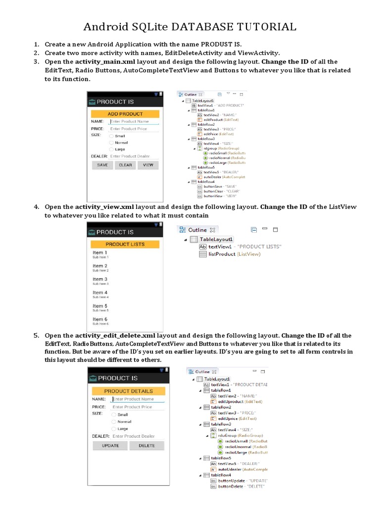 Android Sqlite Database Tutorial Pdf Method Computer Programming Class Computer