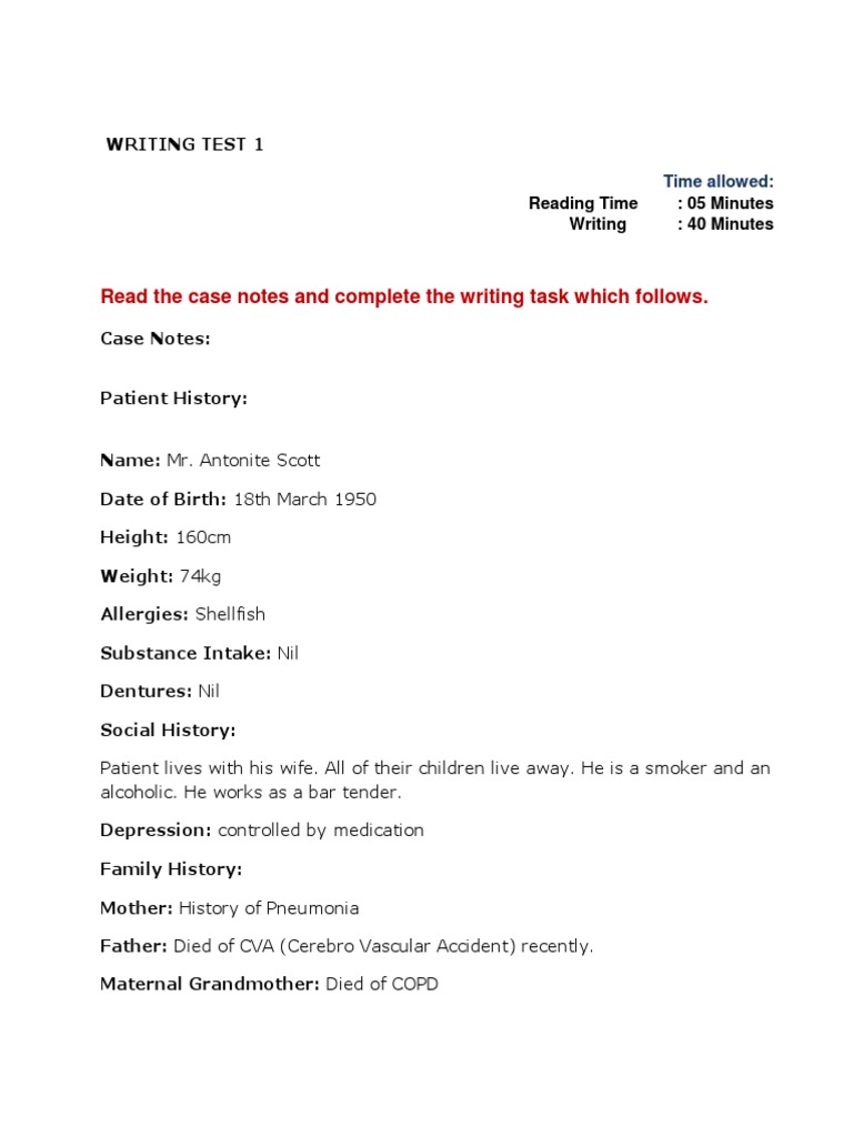 Sample Writing For Doctors | PDF | Cancer | Patient