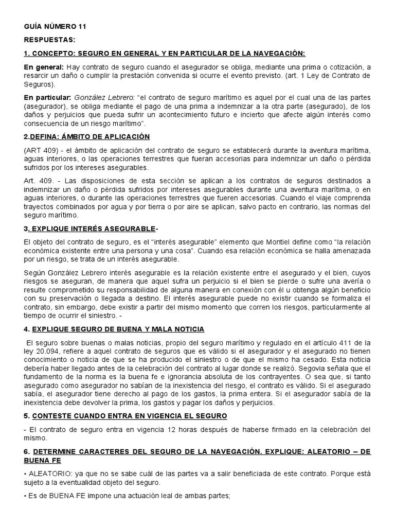 GUÍA Unidad 11 | PDF | Póliza de seguros | Reaseguro