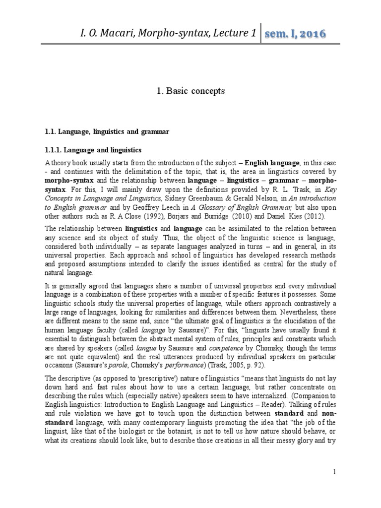 Morphosyntax PDF | PDF | Part Of Speech | Phrase