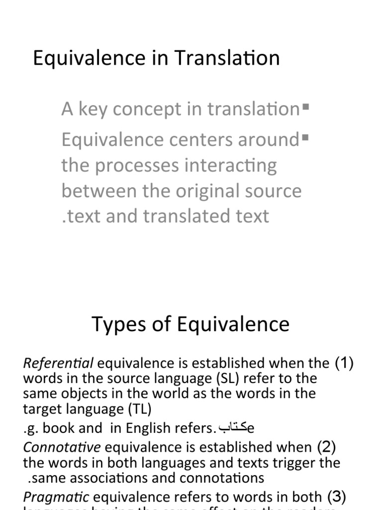 Types of Equivalence in Translation | PDF | Translations | Word