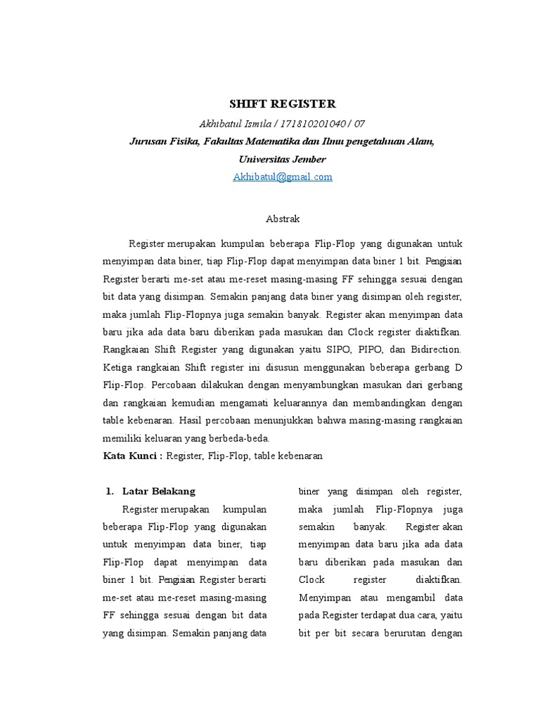 Shift Register | PDF