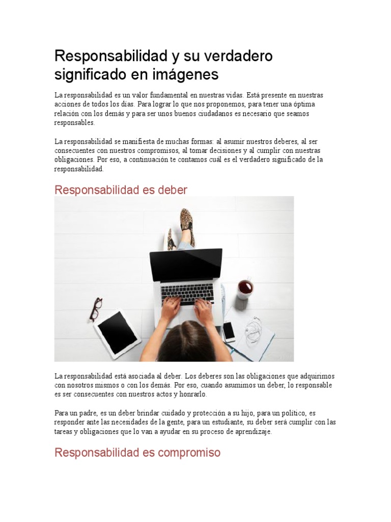 Responsabilidad y Su Verdadero Significado en Imágenes | PDF ...