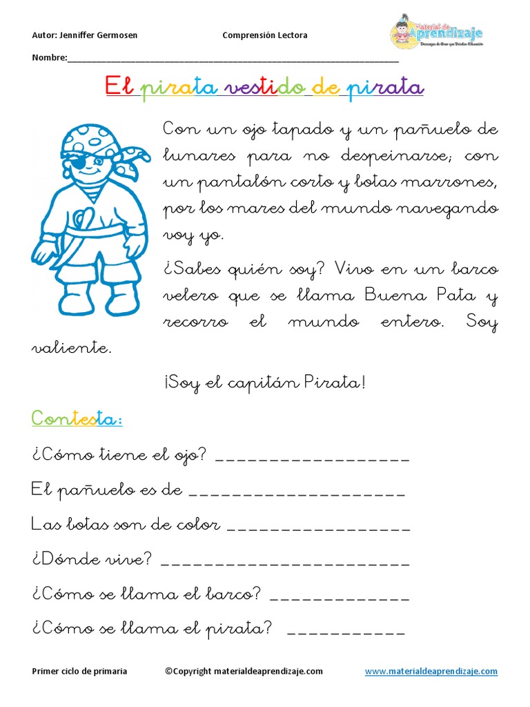 El Pirata Vestido de Pirata | PDF