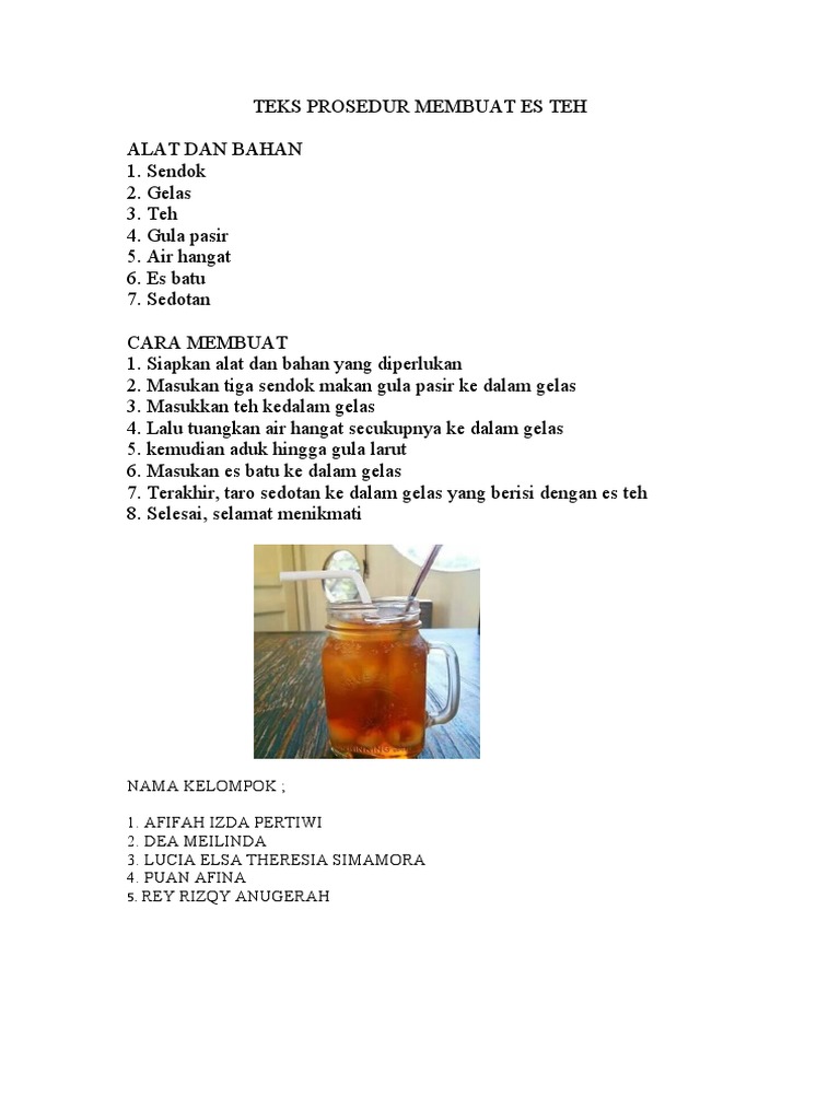 Teks Prosedur Membuat Es Teh | PDF