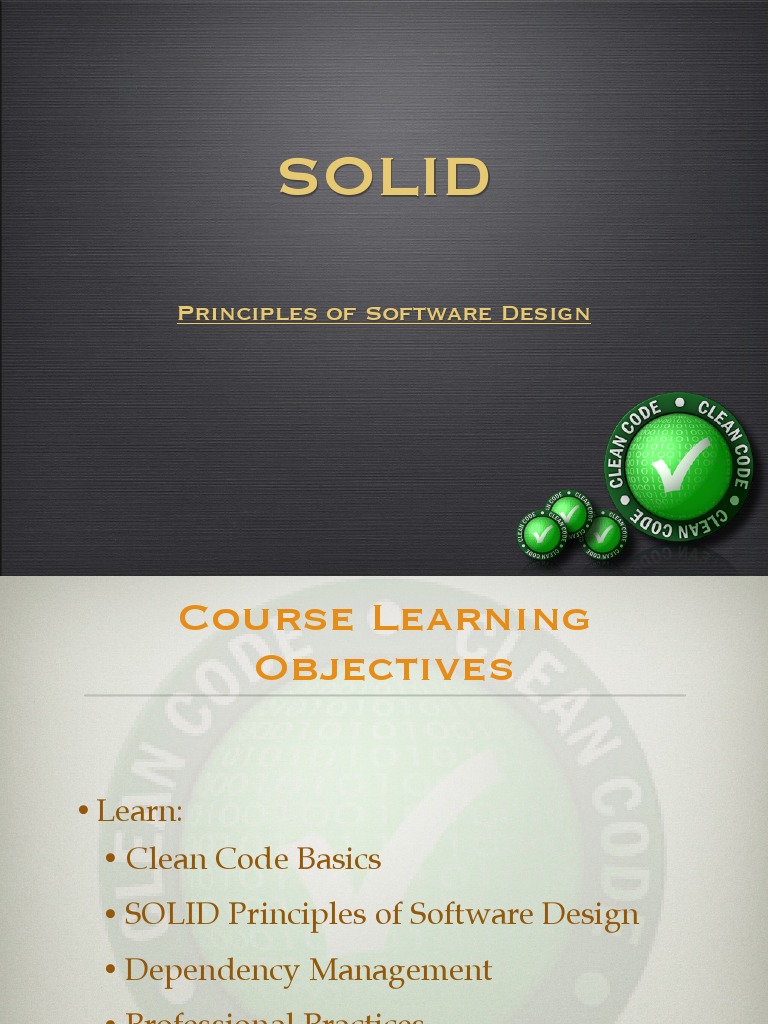 Solid Principles of Object Oriented and Agile Design | PDF ... Solid Principles of Object Oriented and Agile Design | PDF ...