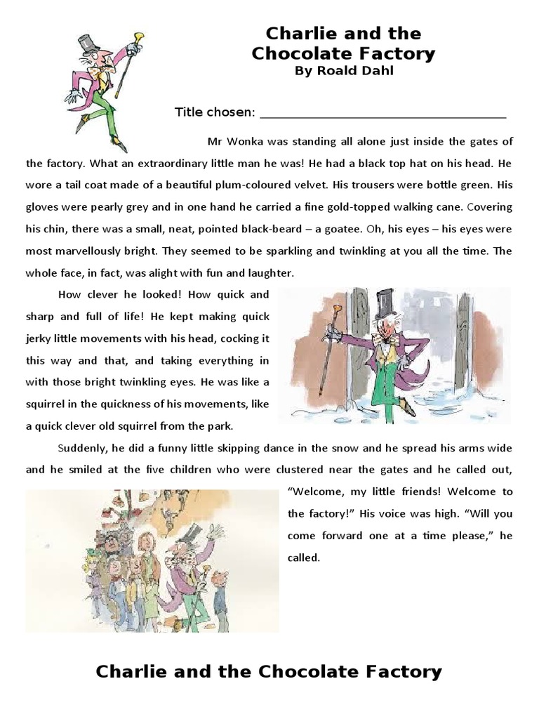 Roald Dahl Charlie and The Chocolate Factory Extra Reading ...