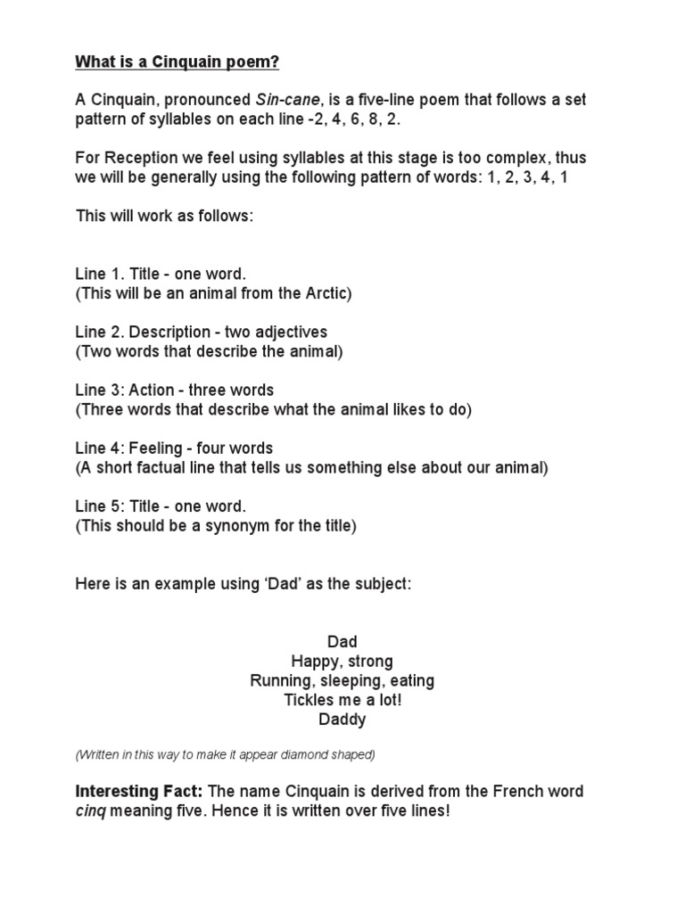 Cinquain Poem About Life