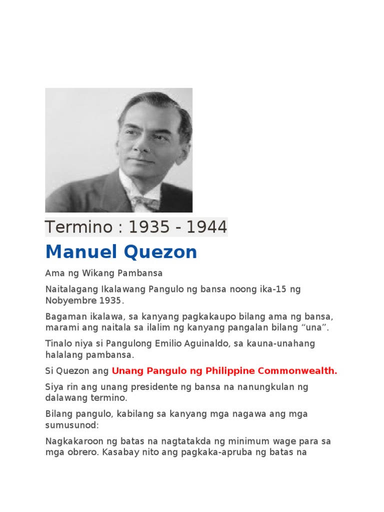 2 Talambuhay Ni Manuel Quezon | PDF