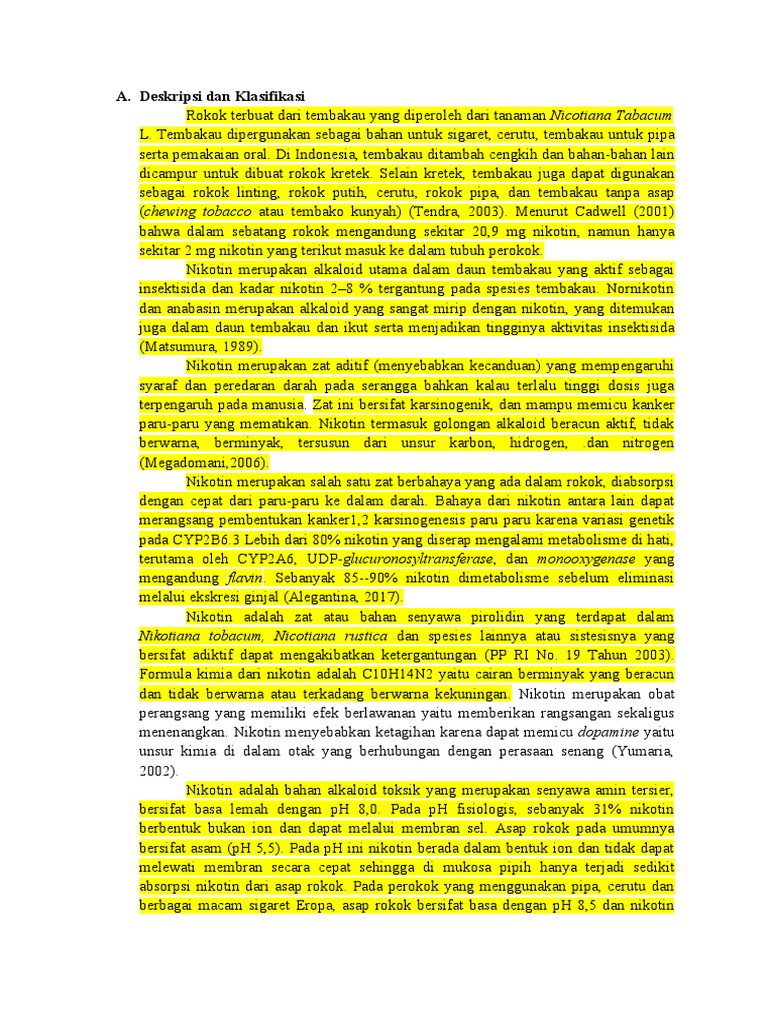 Rumus Kimia Nikotin C10H14N2 | PDF