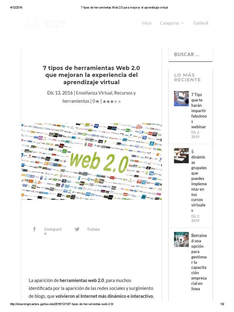 7 Tipos de Herramientas Web 2 | PDF | Blog | web 2.0