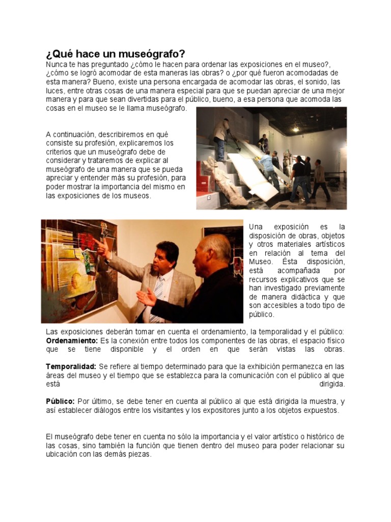 Qué Hace Un Museógrafo 2 | PDF | Museo | Curador