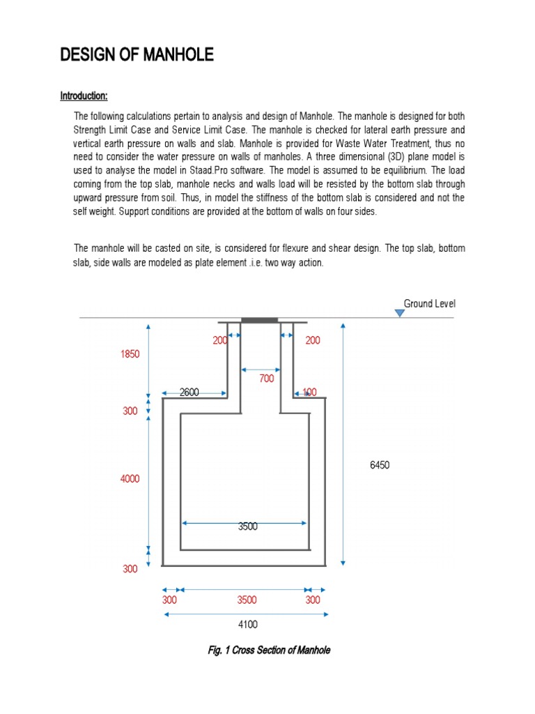 Concrete Manhole Design Example