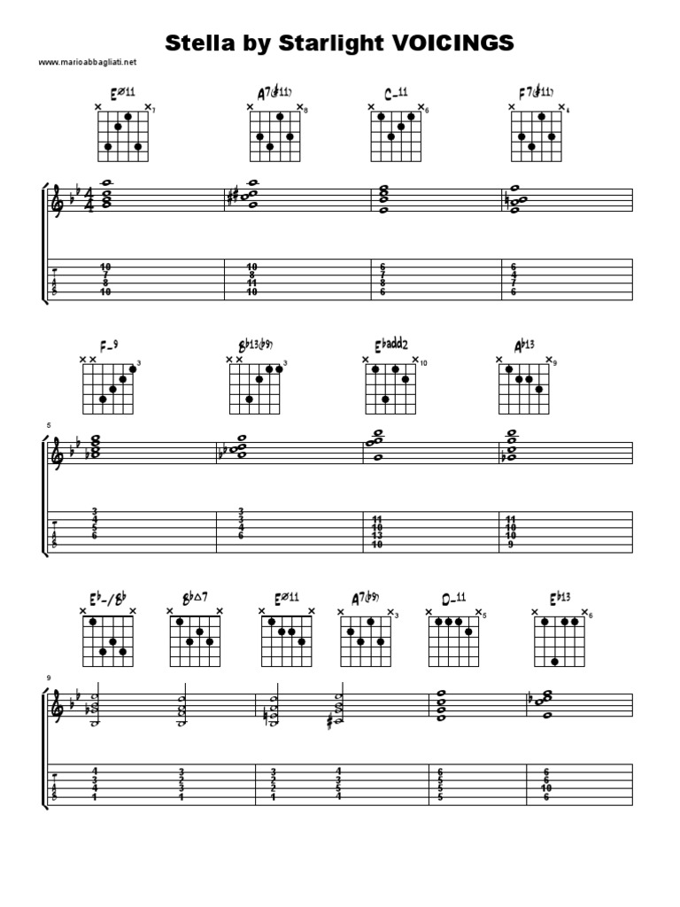 Stella by Starlight VOICINGS | PDF | Musicology | Musical Forms