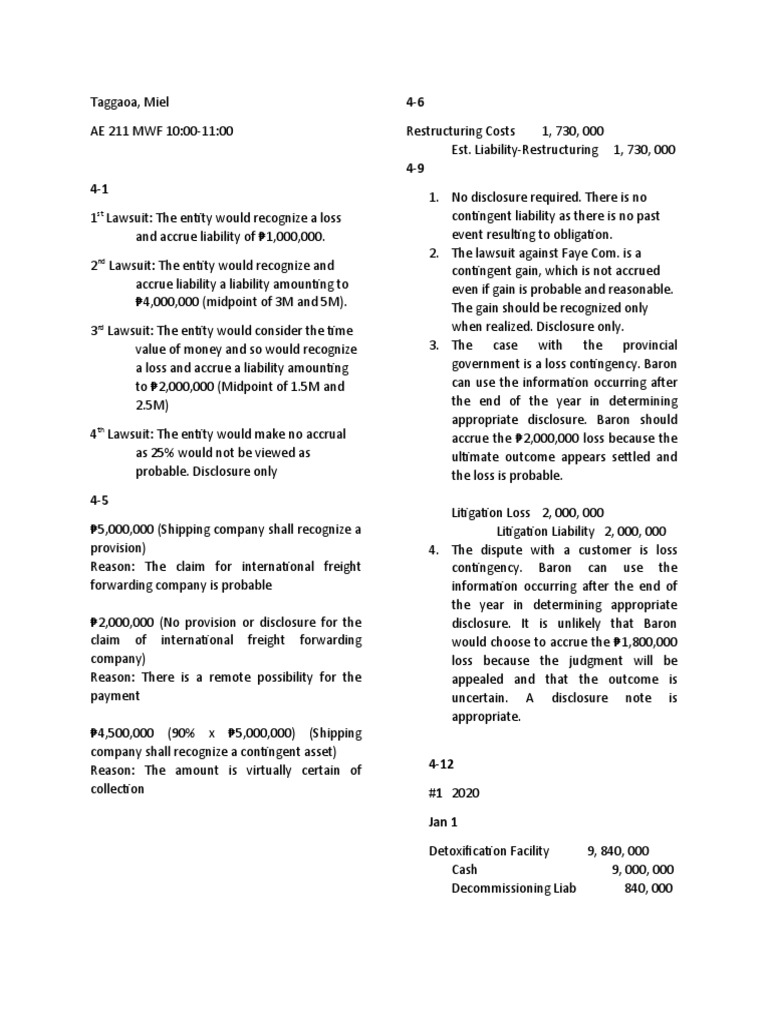 Intermediate Accounting 2 Chapter 4 Pdf Accrual Lawsuit