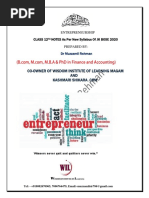 Class 12 Entrepreneurship Notes | PDF | Business
