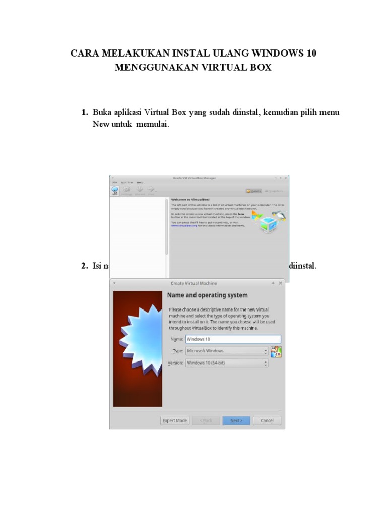 Instal Ulang Windows 10 di VirtualBox | PDF | Game & Aktivitas | Komputer