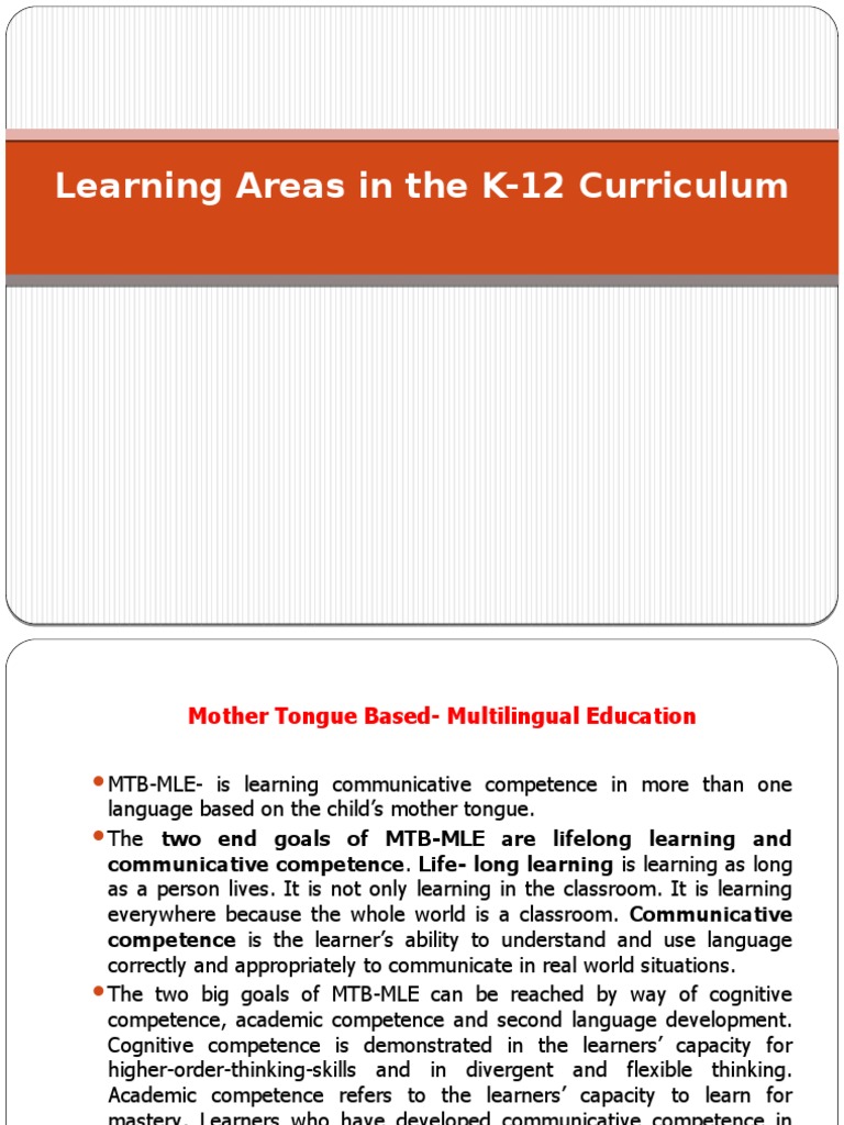 K-12 Learning Areas Overview | PDF | Physical Education | Curriculum