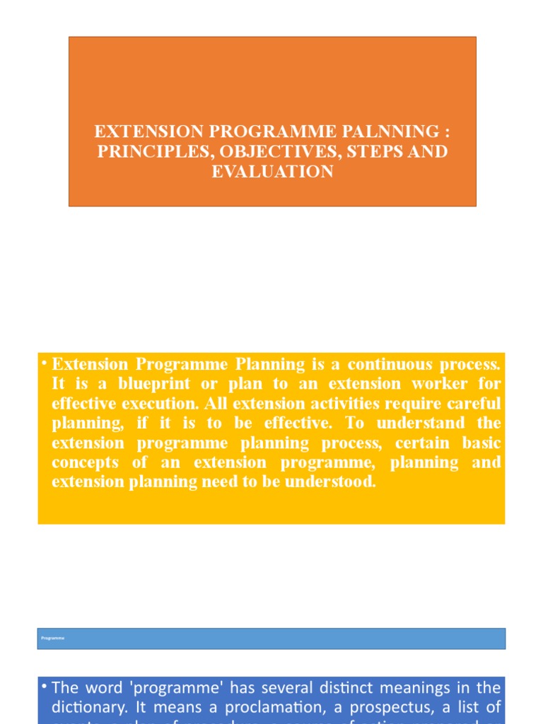 11 Extension Programme Planning | PDF | Dairy | Leadership