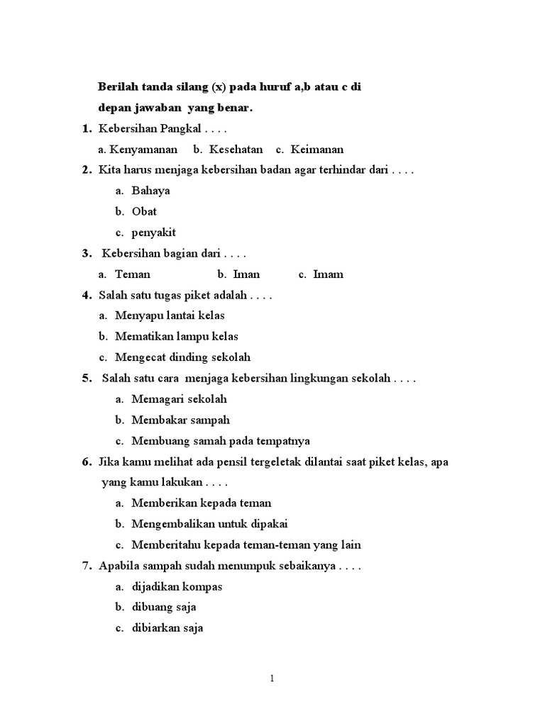 Kelas 2 PG | PDF