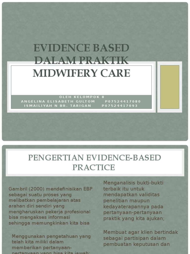 Evidence Based Dalam Praktik Midwifery Care | PDF | Karier & Perkembangan