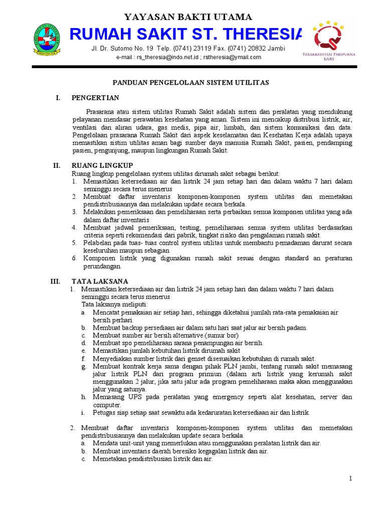 Panduan Sistem Utility Rs | PDF