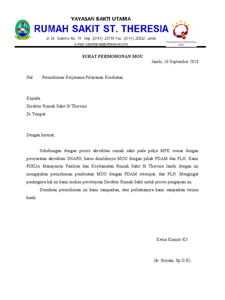 Permohonan Mou PLN PDAM | PDF