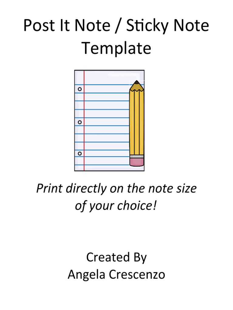 Sticky Note Sample Word Template | PDF
