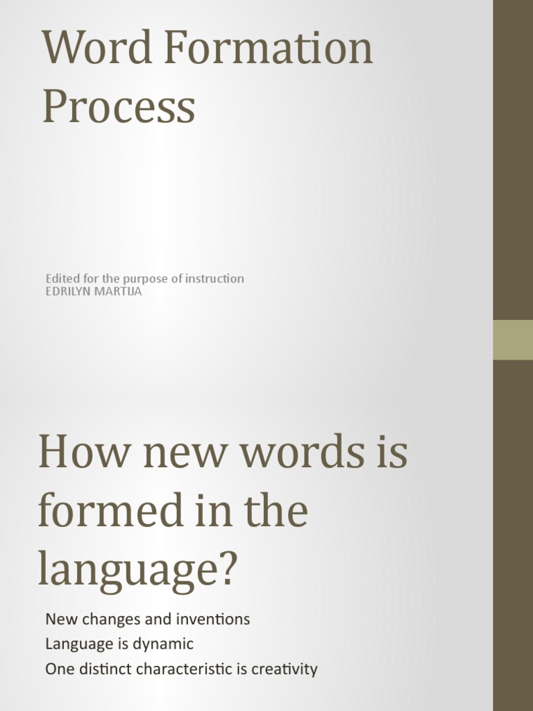 Word Formation Process | PDF | Lexicology | Languages