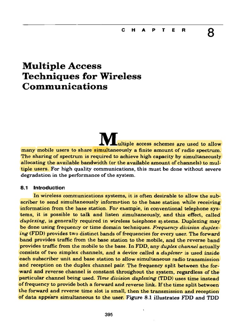Chapter 8 - Multiple Access Techniques | PDF | Channel Access Method | Duplex (Telecommunications)