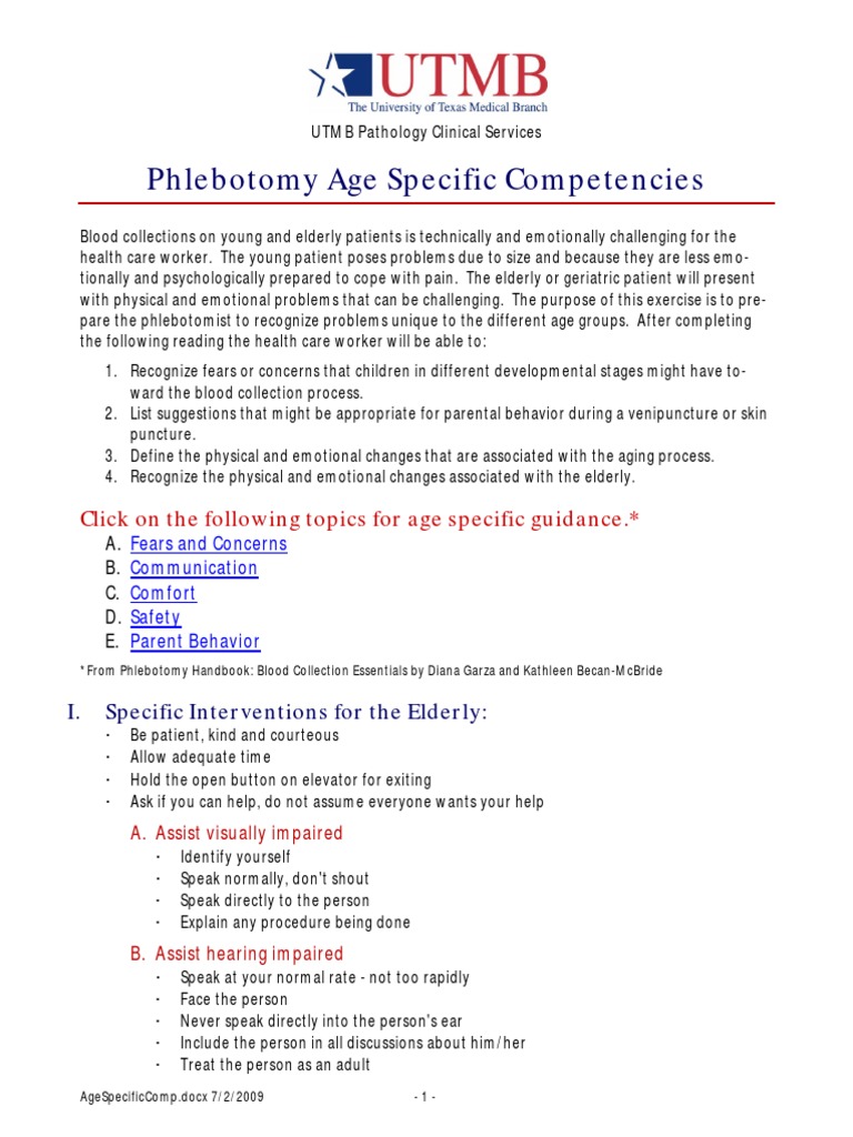Geriatric Phlebotomy | PDF | Geriatrics | Medical Specialties