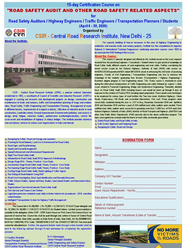 15-day Road Safety Course | PDF | Road | Road Traffic Safety