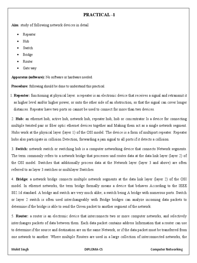 Networking PRACTICAL | PDF | Network Switch | Computer Network