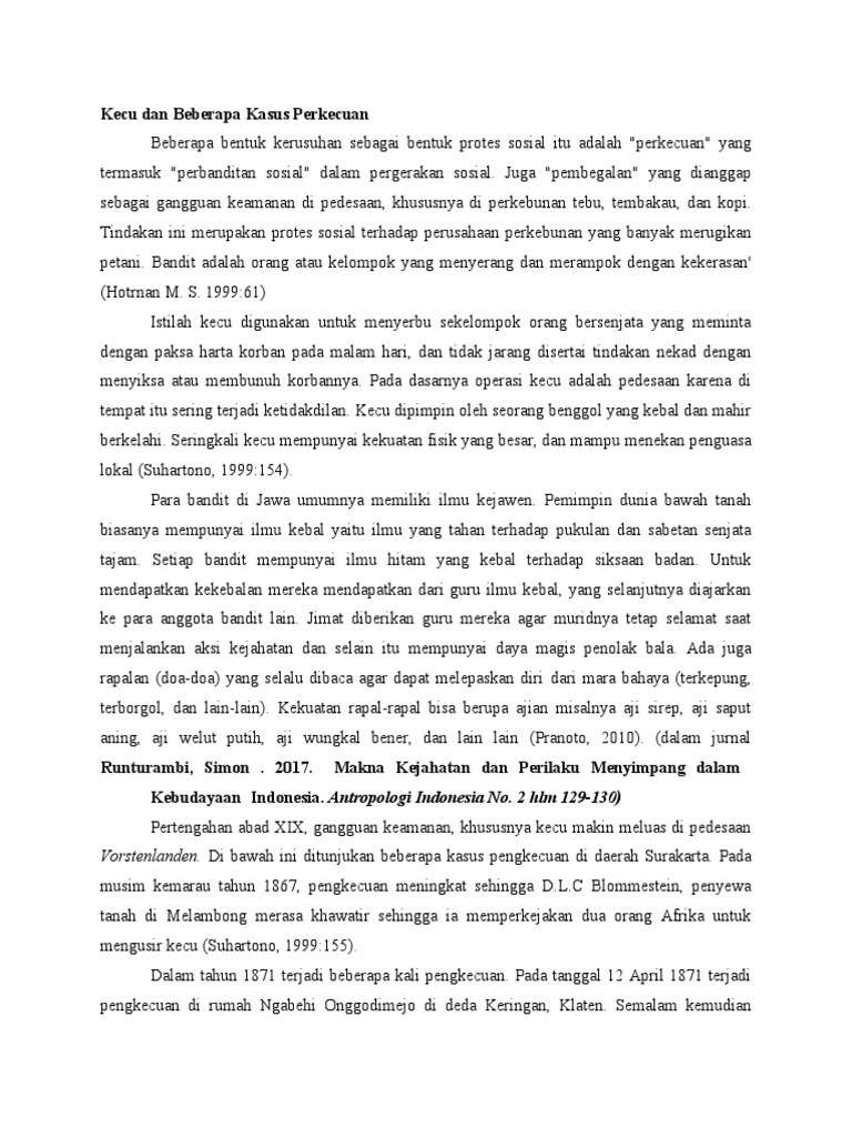 Arti dan Kasus Kecu dalam Sejarah | PDF