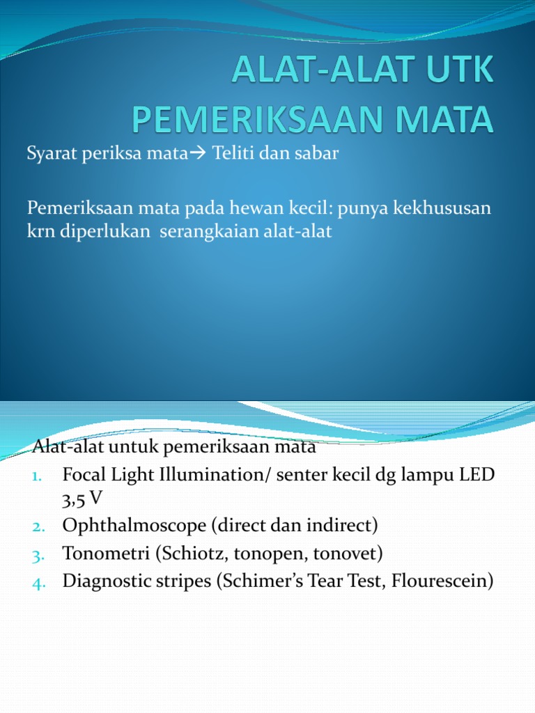 Alat-Alat Utk Pemeriksaan Mata | PDF