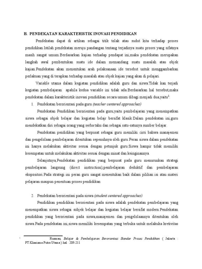 Pendekatan Karakteristik Inovasi Pendidikan | PDF | Karier & Perkembangan