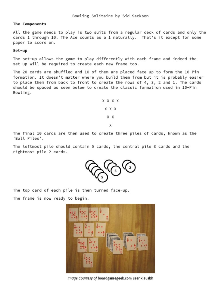 Bowling Solitaire Complete v1 01 | PDF | Tabletop Games | Gaming